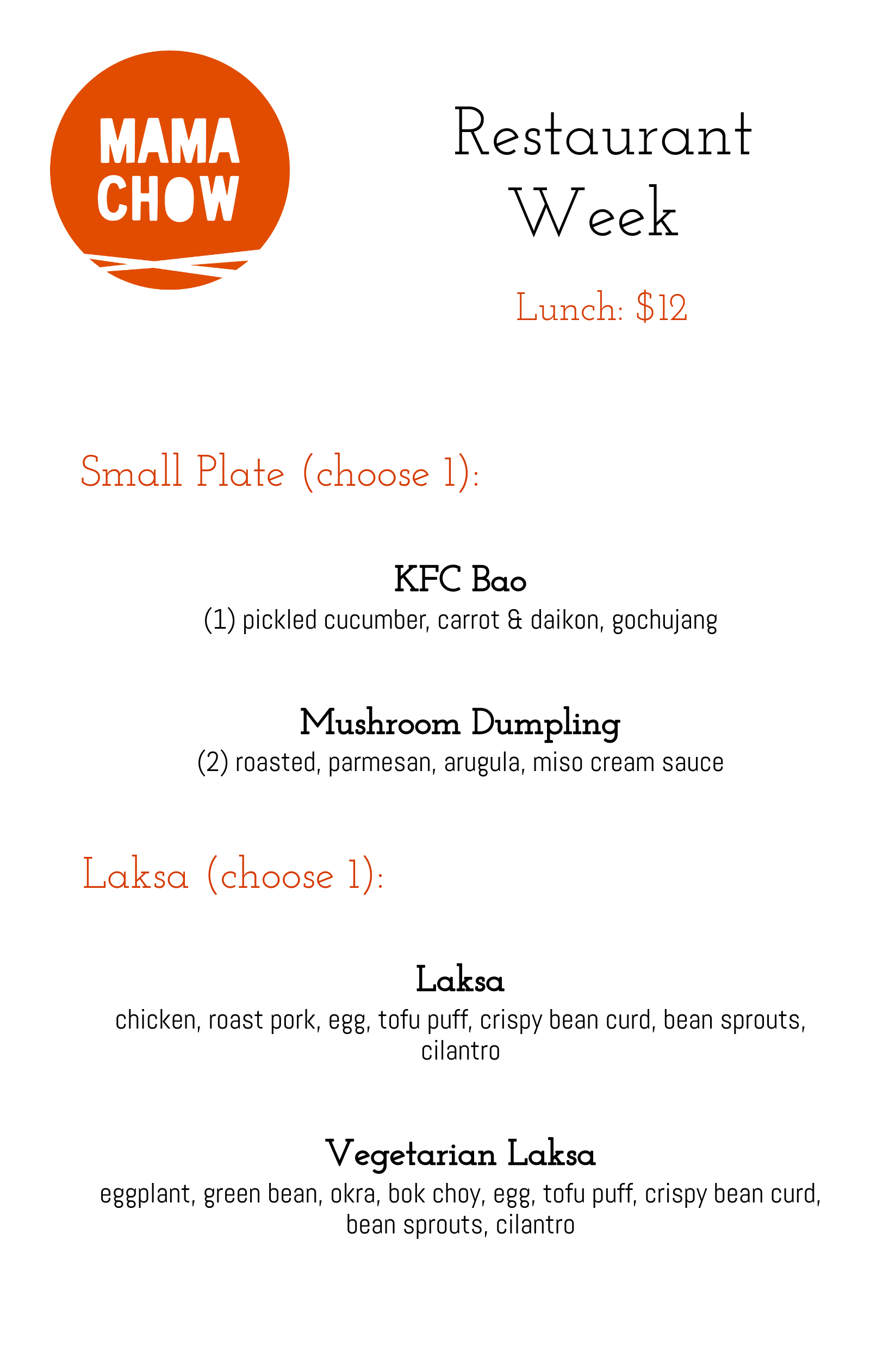 Restaurantweek - Mama Chow - Westport-Weston Chamber of Commerce | WWCC