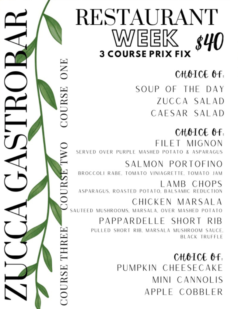 Restaurant Week - Zucca - Westport-Weston Chamber of Commerce | WWCC